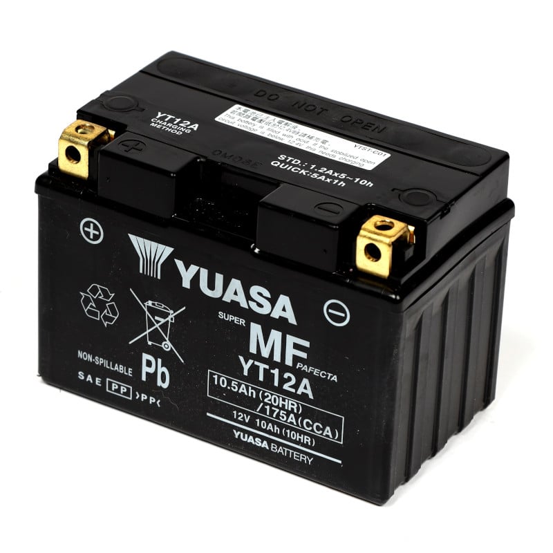 Yuasa YT12A AGM 10Ah Motorradbatterie 12V DIN 51013 | YT12A-WC