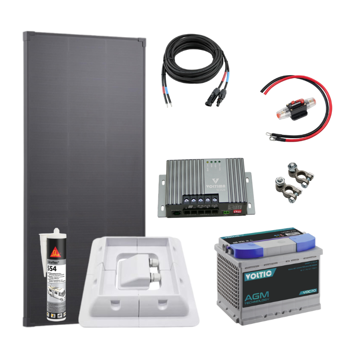 Motorhome SOLAR set with AGM battery - SMALL