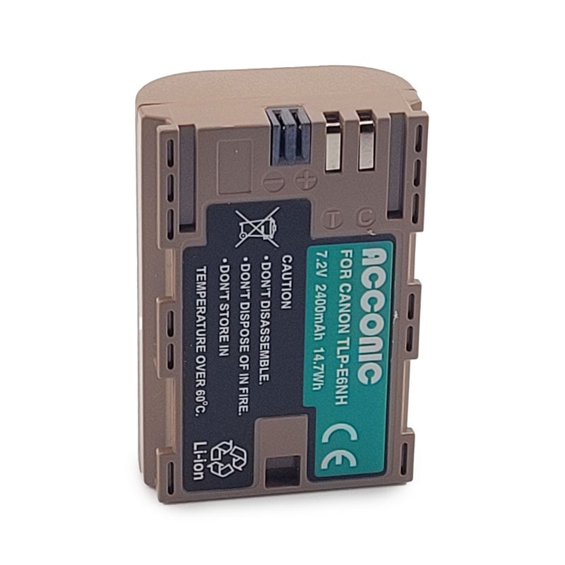Acconic battery with USB-C input for Canon EOS R5 EOS R6 R6II R7 LP ...